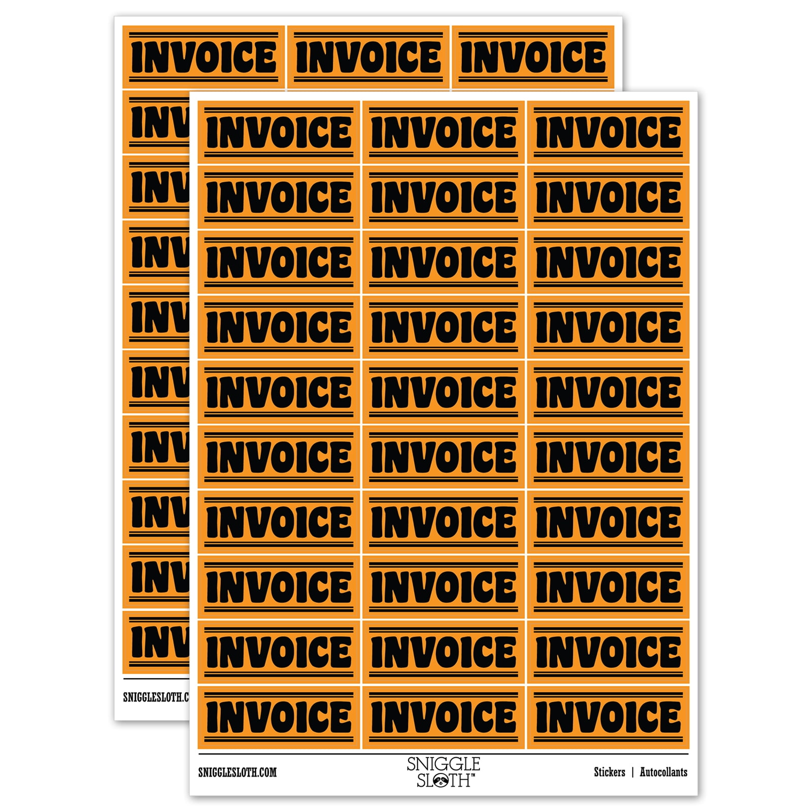 Invoice Border Top Bottom Sticker Set - Orange - Matte Finish - 1.75 ...