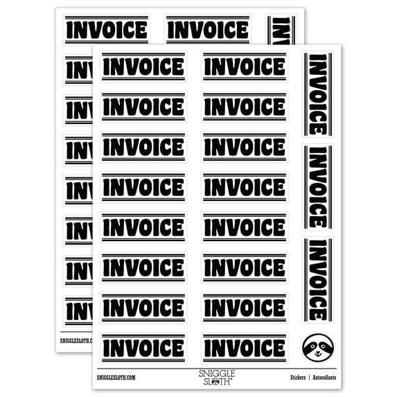 Invoice Border Top Bottom Sticker Set - White - Matte Finish - 2.00 ...