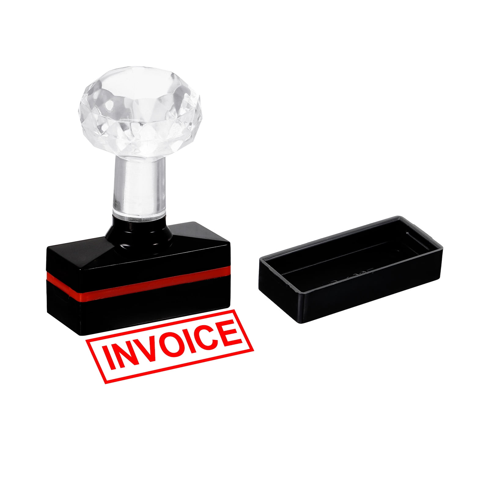 Uxcell Black Plastic Stamp Self Inking Red Ink Office Stamps Pre Inked ...