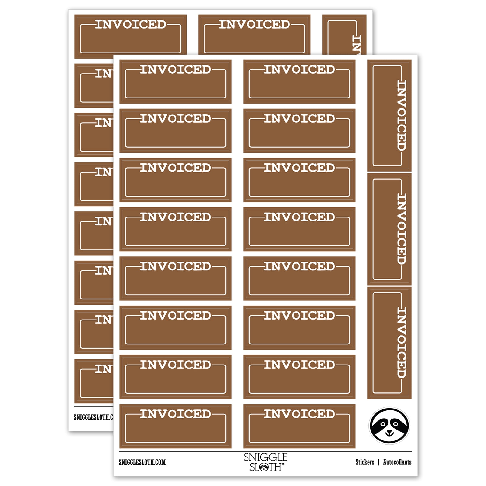 Invoiced Blank Box for Date Signature Billed Sticker Set - Brown ...