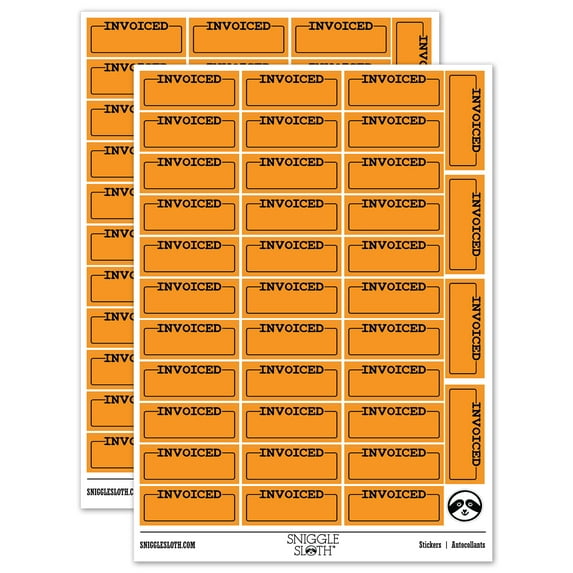 Invoiced Blank Box for Date Signature Billed Sticker Set - Orange ...