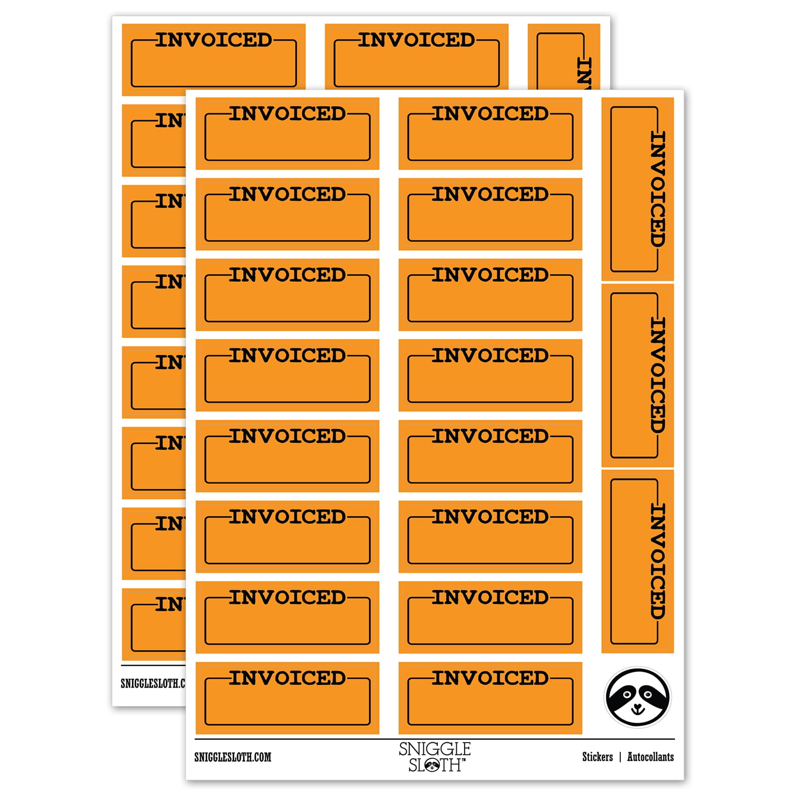 Invoiced Blank Box for Date Signature Billed Sticker Set - Orange ...
