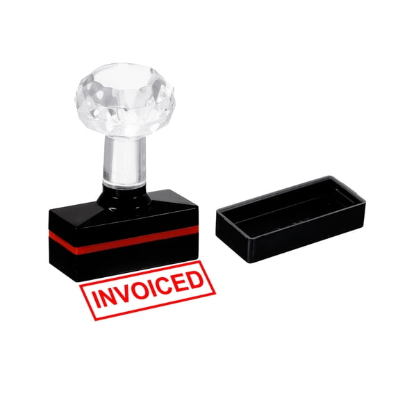 Uxcell Black Plastic Stamp Self Inking Red Ink Office Stamps Pre Inked ...