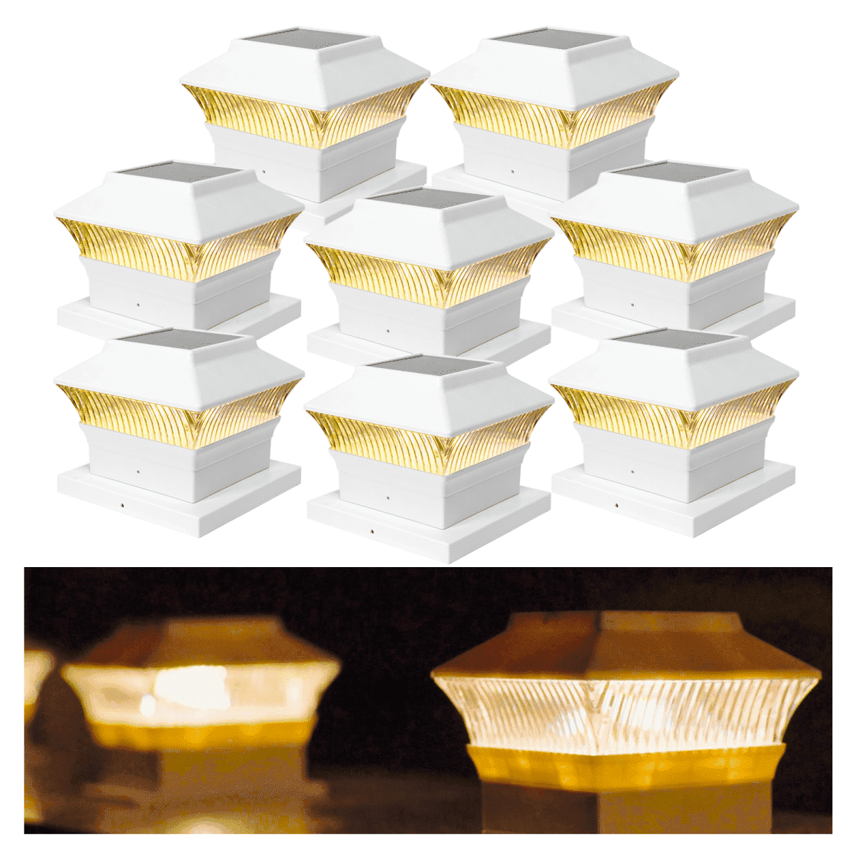 Involux Outdoor Deck Post Solar Light, Waterproof Fence Post Cap Lights ...