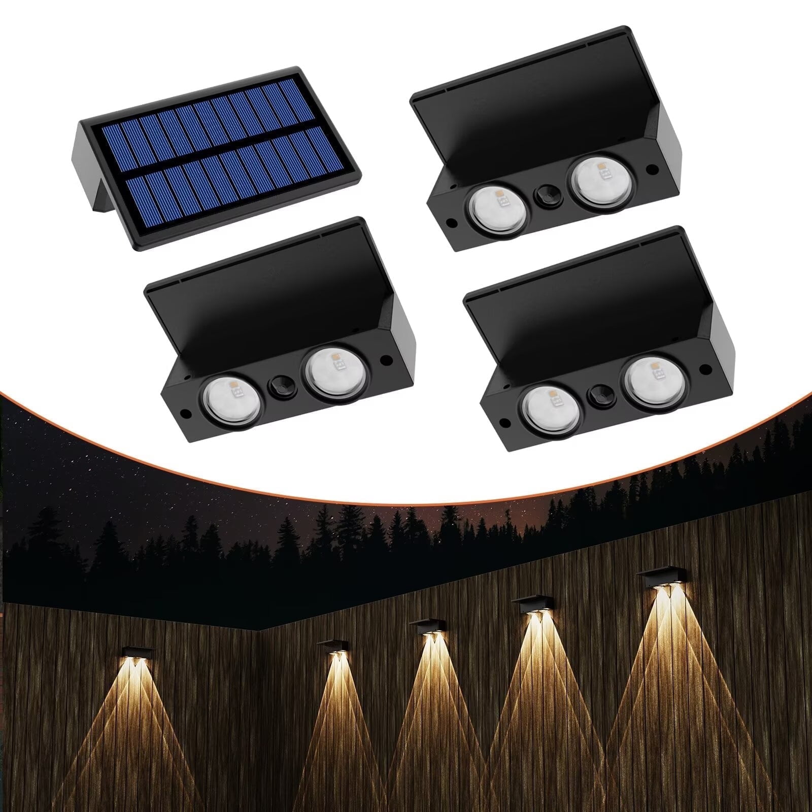 Involux RGB & Warm White 3000K Solar Fence Lights, 30-Lumen High ...
