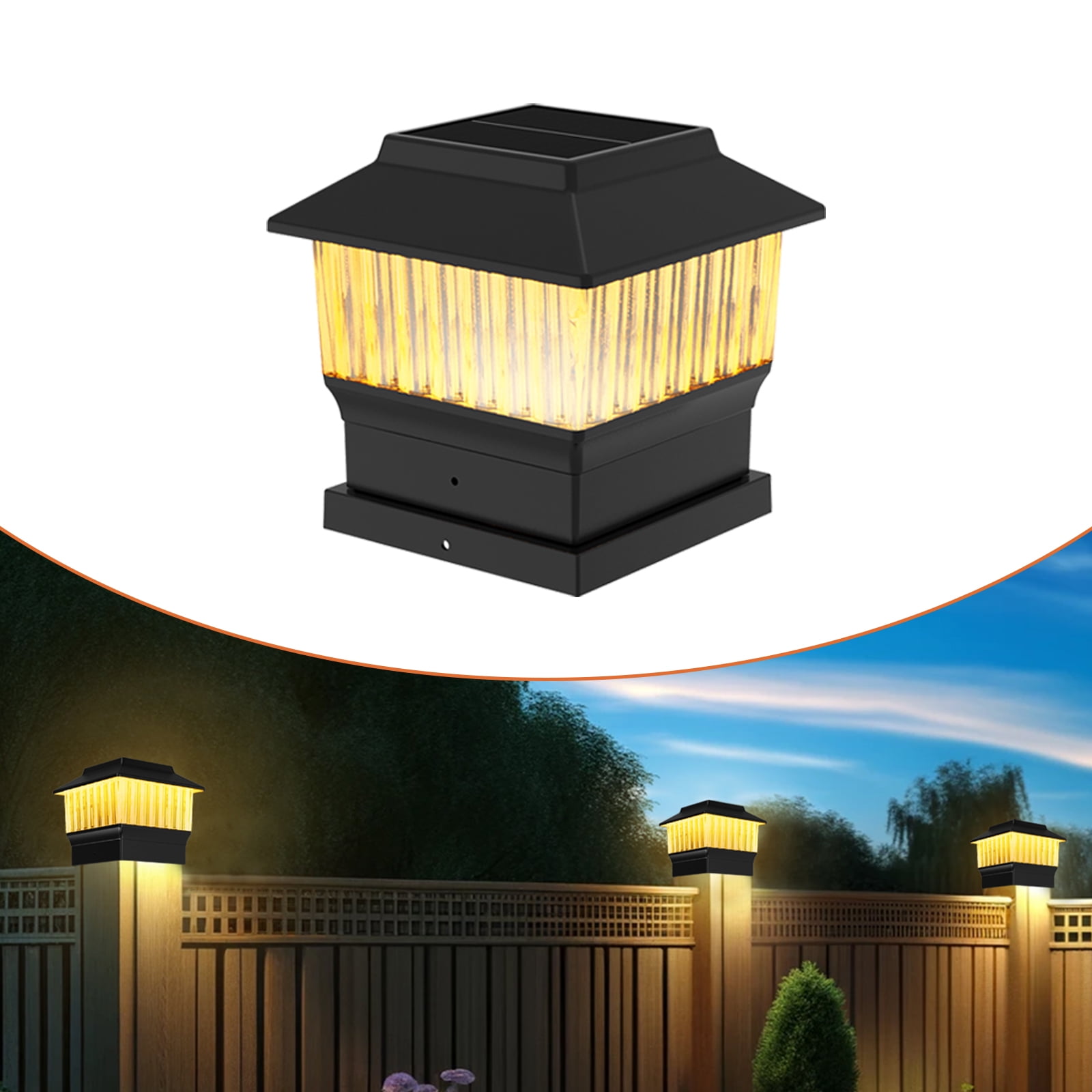 Involux Single Solar Deck Fence Post Light Fits 4x4 5x5 Posts, Outdoor ...