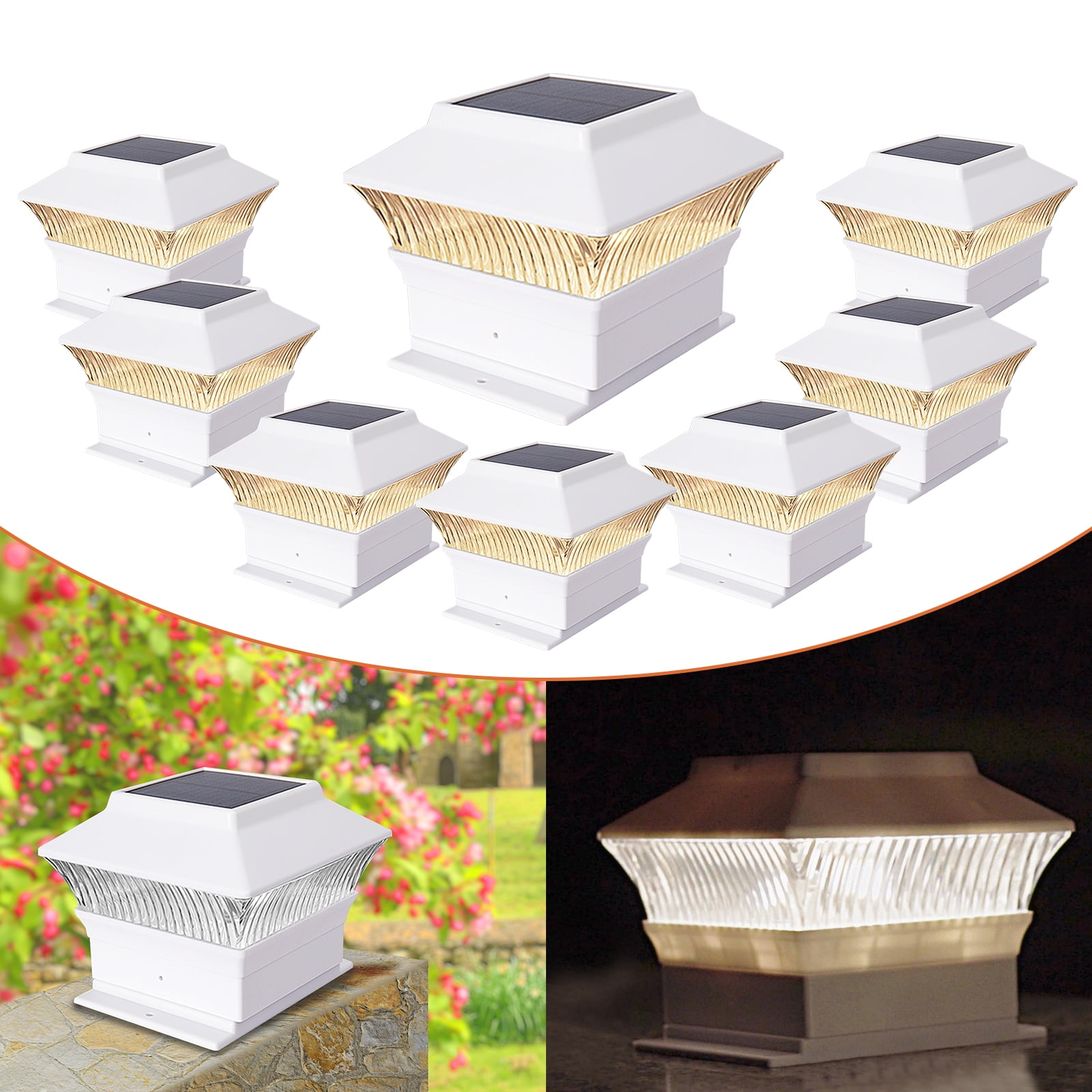 Involux Solar Post Light Outdoor, Waterproof LED Deck Fence Post Cap ...