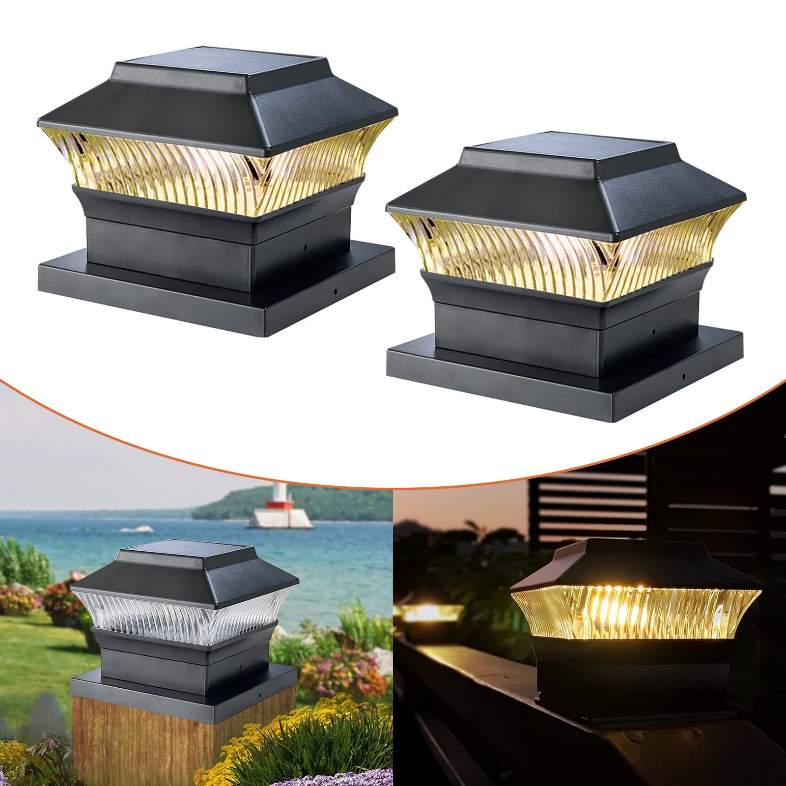 Involux Solar Powered Fence Post Light, Outdoor LED Deck Post Cap ...