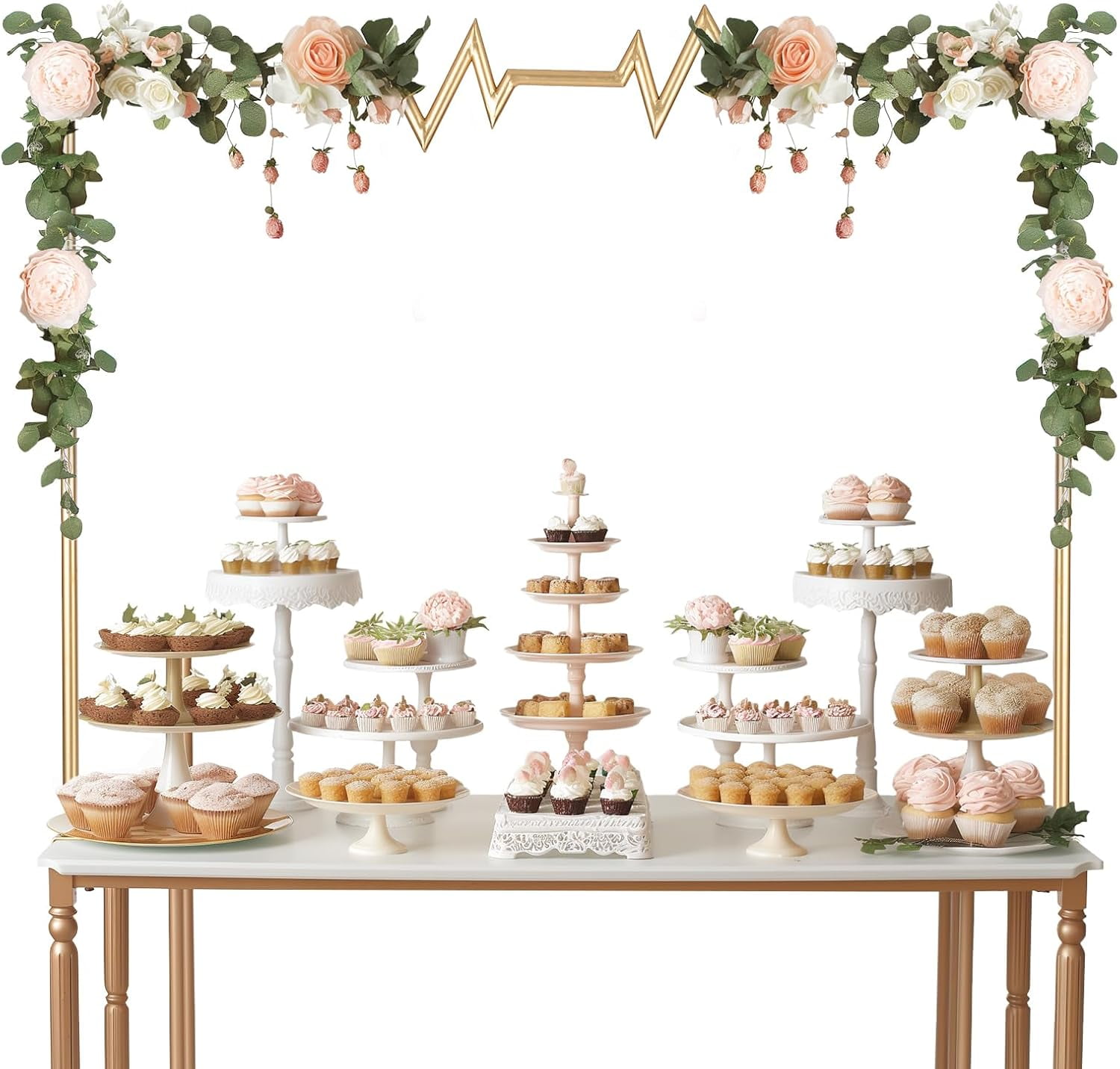 Inweder Over The Table Rod Stand with Clamps: 40" Tall Adjustable Gold ...