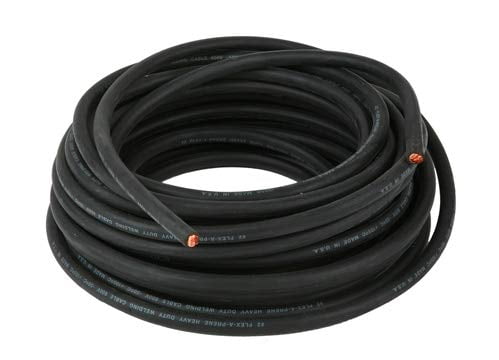 Inweld WC2X25, 2 Gauge Premium Welding Cable 600 Volt, Black, 25 Feet ...