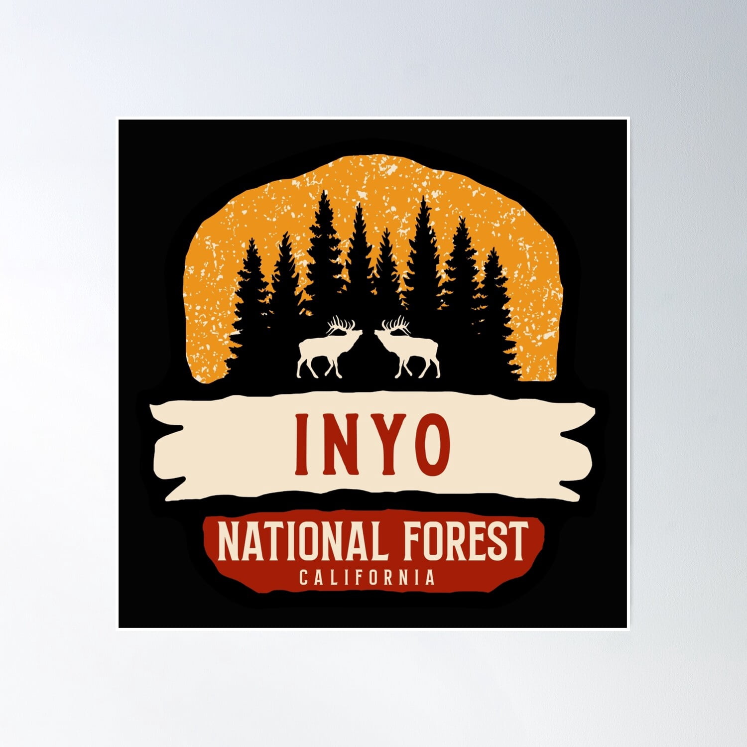 Inyo National Forest Poster Wall Art, Modern Wall Decor, 16x16 UNFRAMED ...