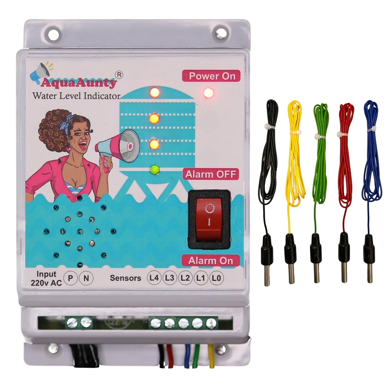 IoTfiers AquaAunty Water Level Indicator with Tank Full Musical Alarm 4 ...