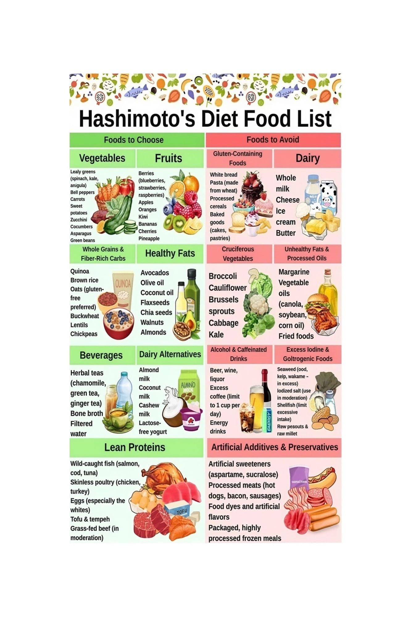Iodine Selenium Nutrition Chart Poster Thyroid Function Wellness Guide ...