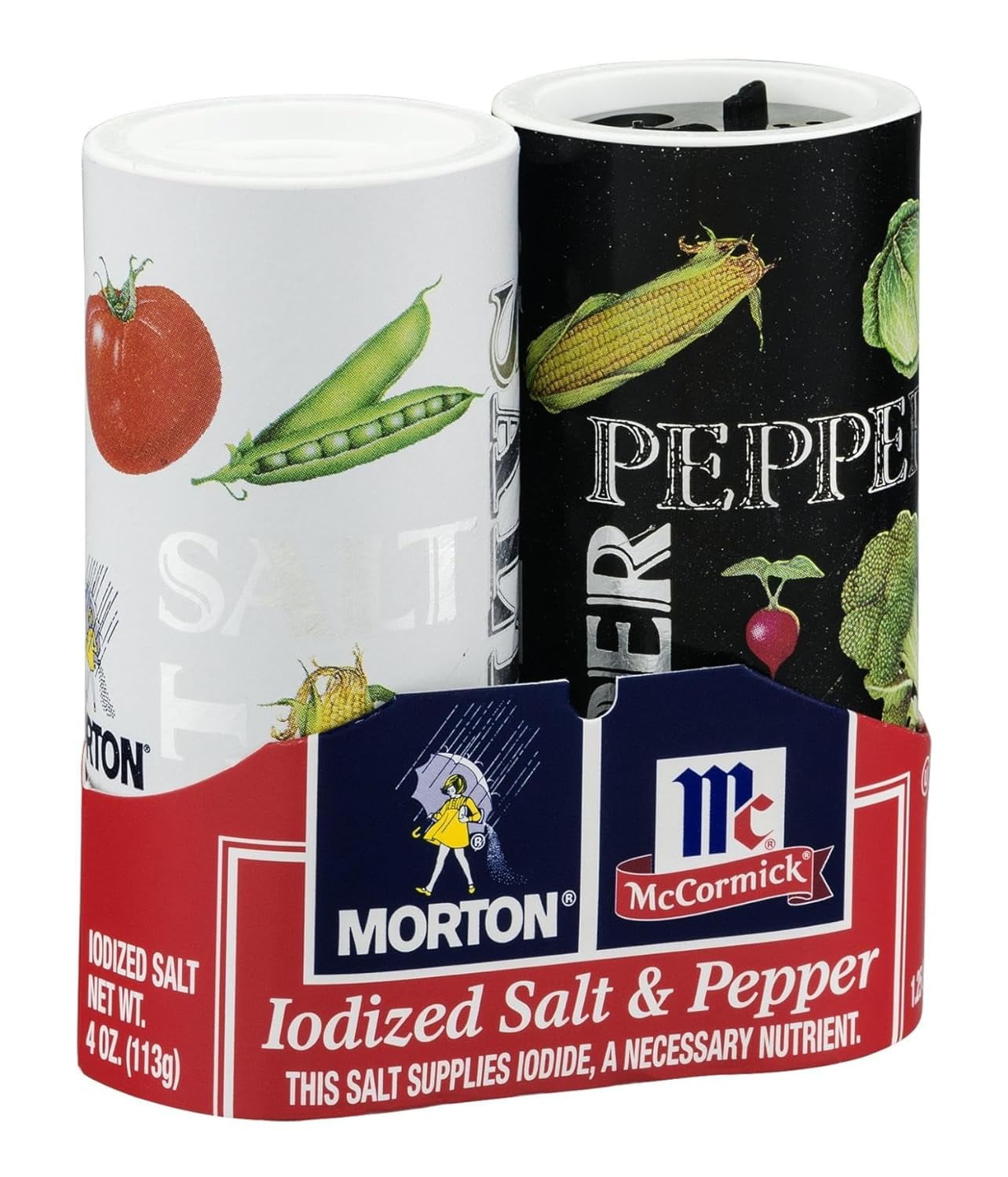 , Iodized Salt & Pepper Shaker Duo Pack, 5.5oz Package (Pack of 6 ...