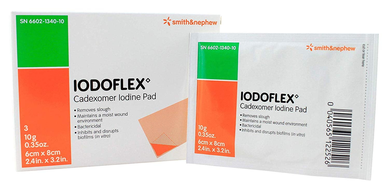 "Iodoflex Cadexomer Iodine Gel Pad Dressing for Wounds, 10gm, 2-1/8"" x ...