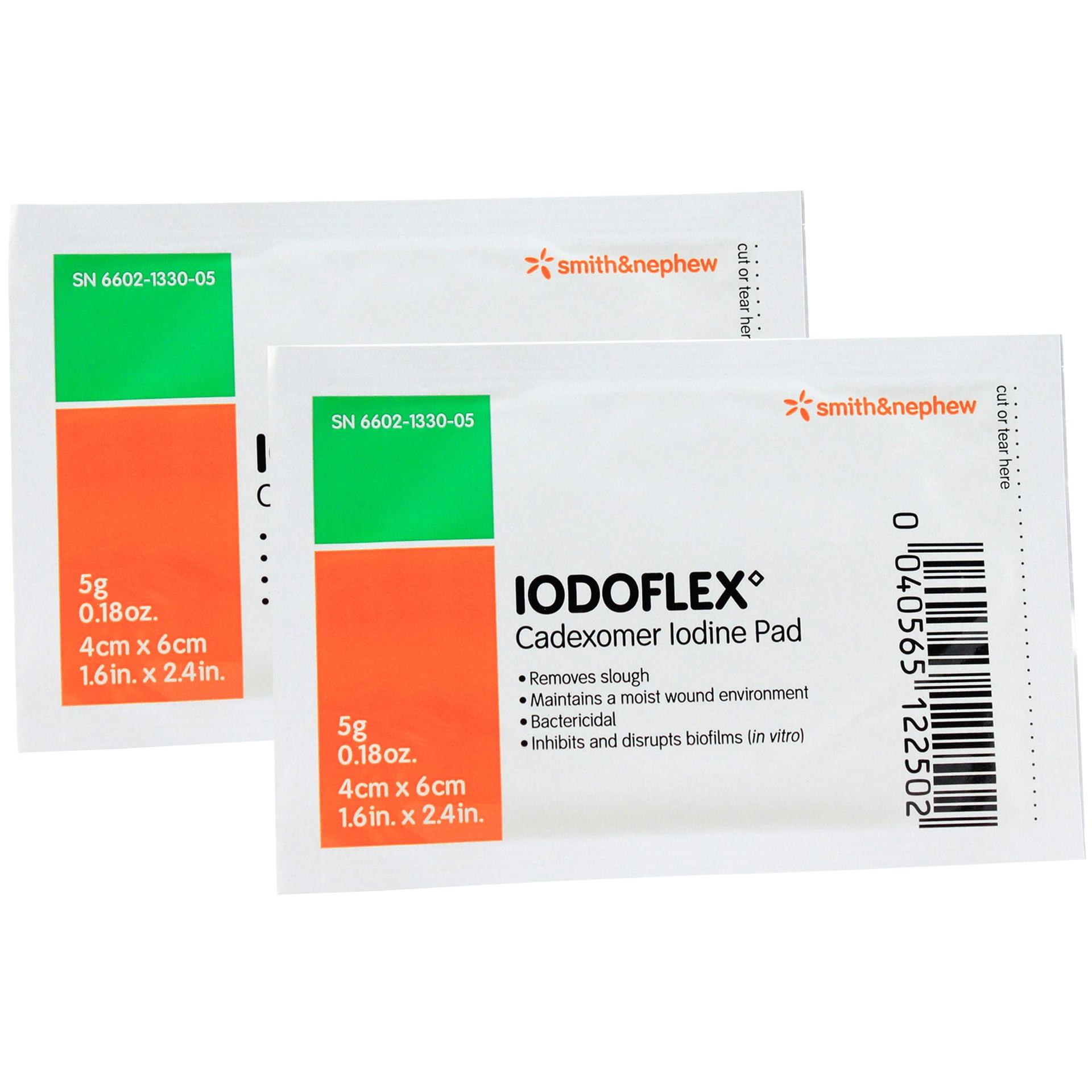 Iodoflex Cadexomer Iodine Pad 1.6" x 2.4" 5gm - Pack of 2 Dressings ...