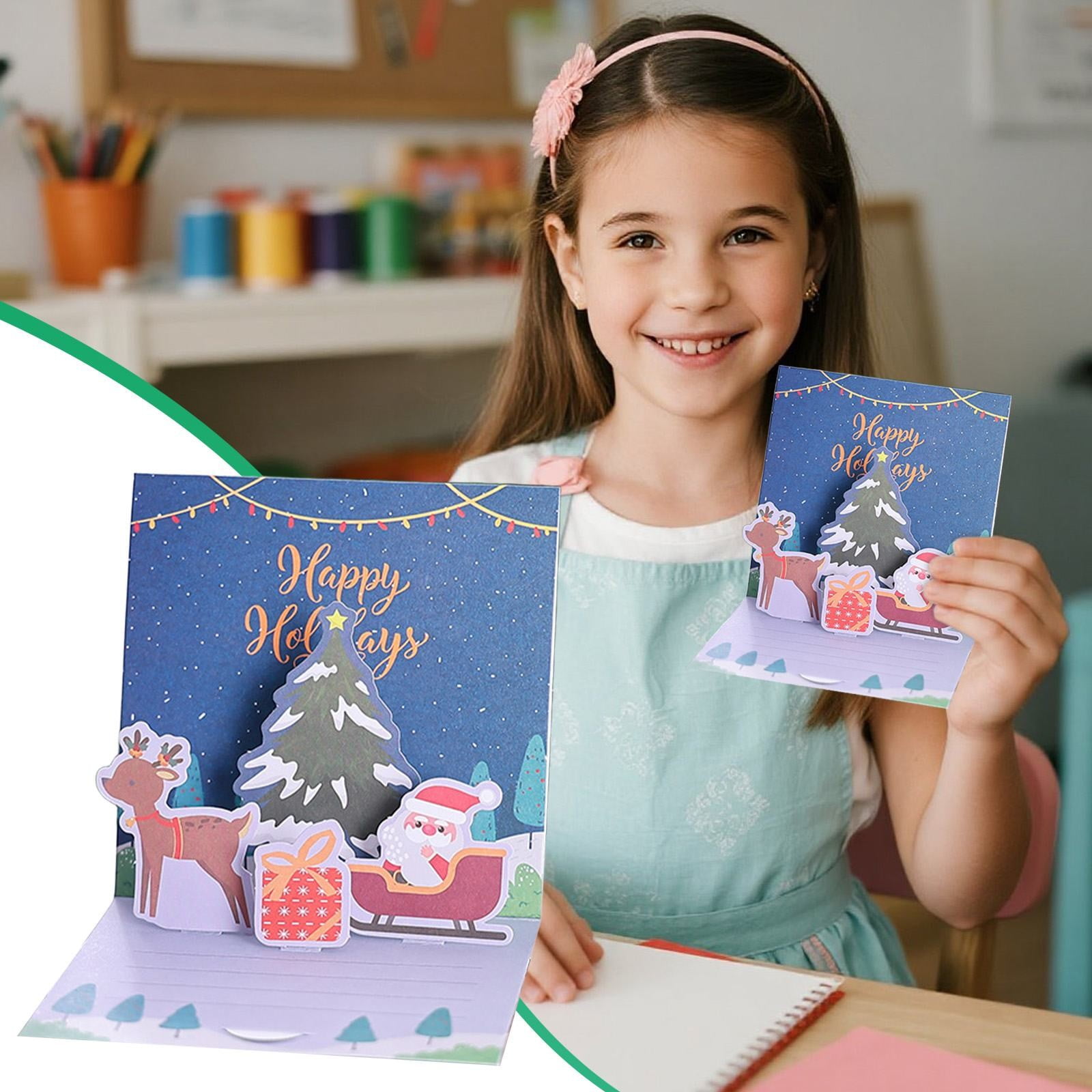 Iodue 3D Christmas Greeting Card Christmas Cards With Envelopes Santa ...