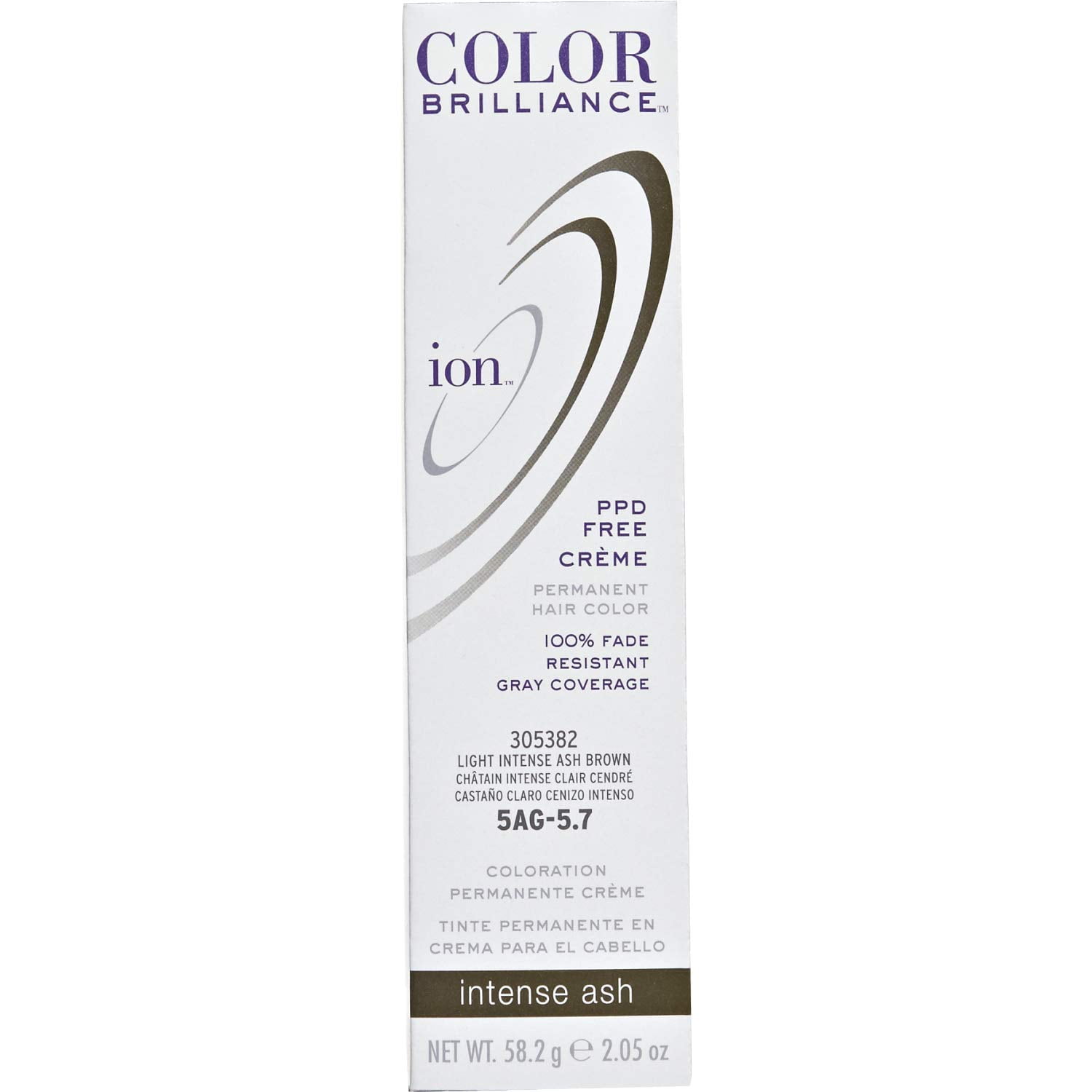 Ion 5AG Light Intense Ash Brown Permanent Creme Hair Color 5AG Light ...