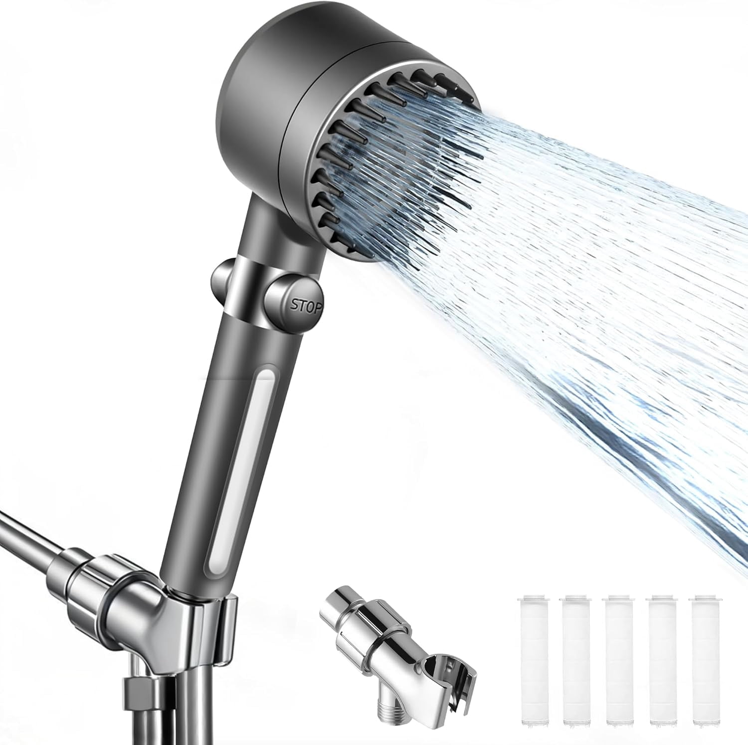Ion Drops Filtered Shower Head, High Pressure Shower Head with ON/OFF ...