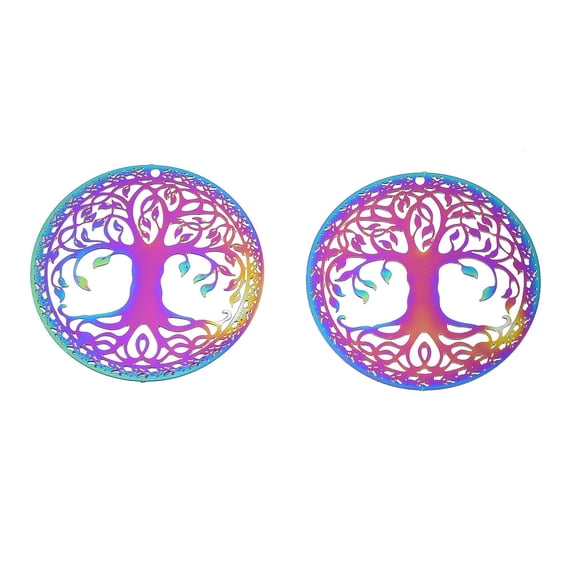 Ion Plating(IP) 201 Stainless Steel Filigree Pendants Etched Metal ...