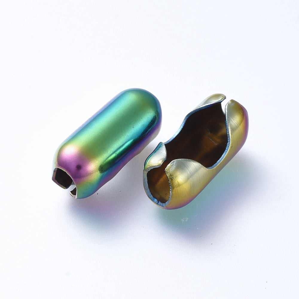 Ion Plating(IP) 304 Stainless Steel Ball Chain Connectors Rainbow color ...