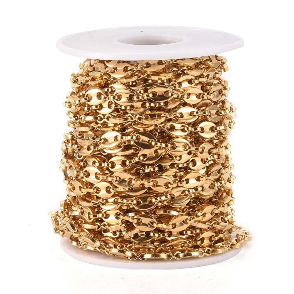 Ion Plating(IP) 304 Stainless Steel Coffee Bean Chains with Spool ...