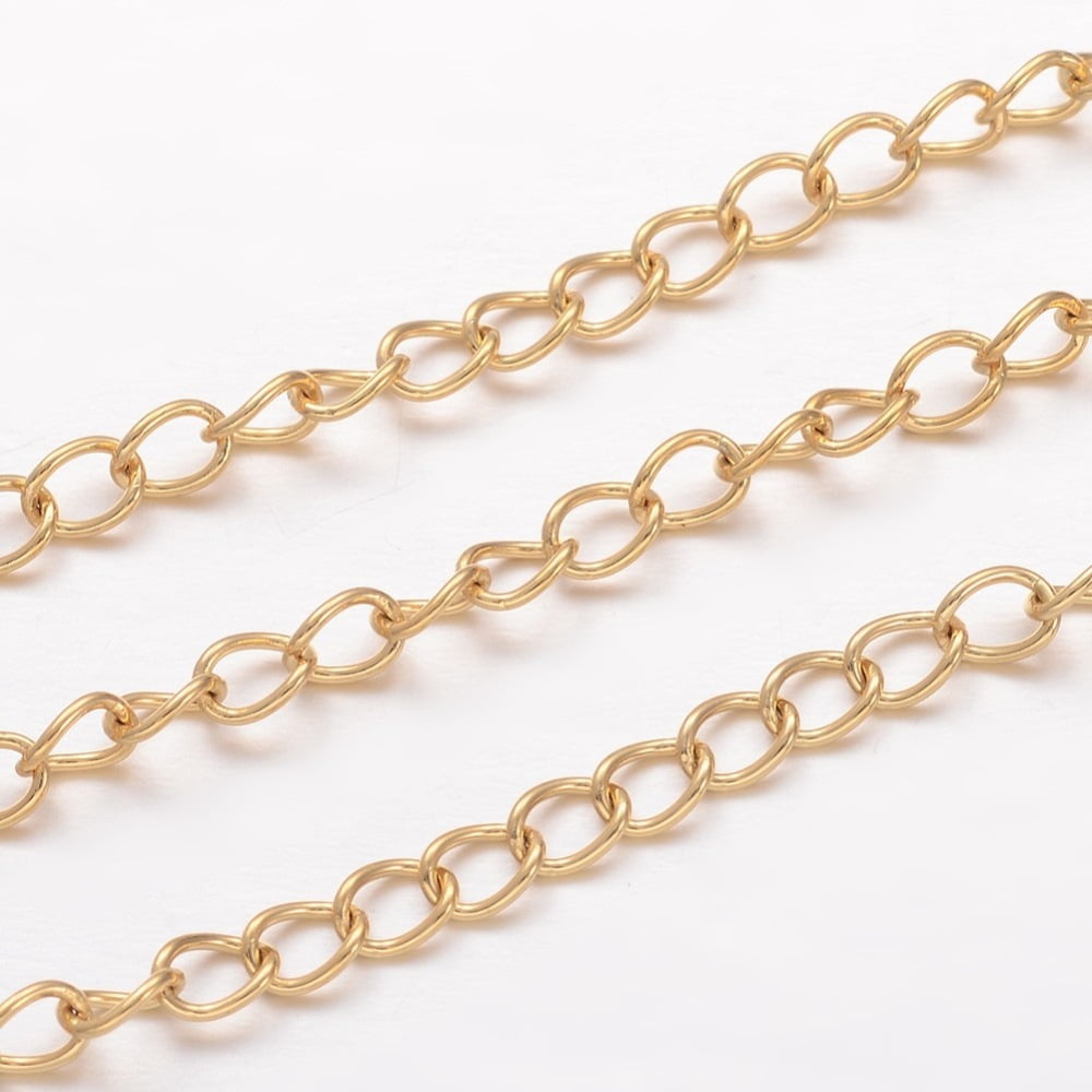 Ion Plating(IP) 304 Stainless Steel Curb Chains Twisted Chains Soldered ...