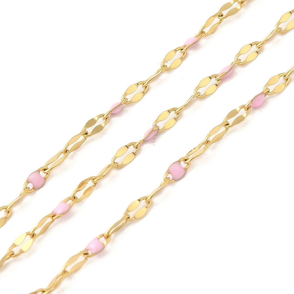 Ion Plating(IP) 304 Stainless Steel Dapped Chains Enamel style Real 18K ...