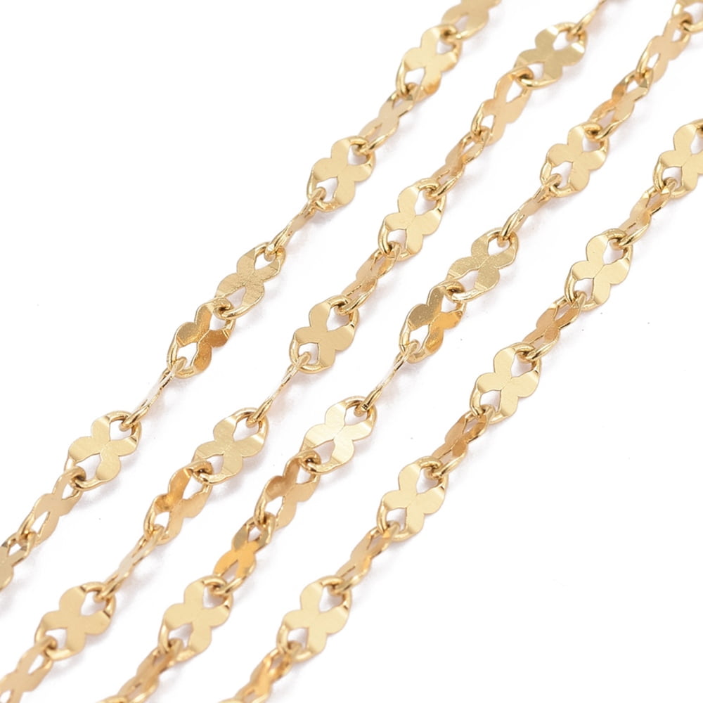 Ion Plating(IP) 304 Stainless Steel Dapped Link Chains Soldered with ...