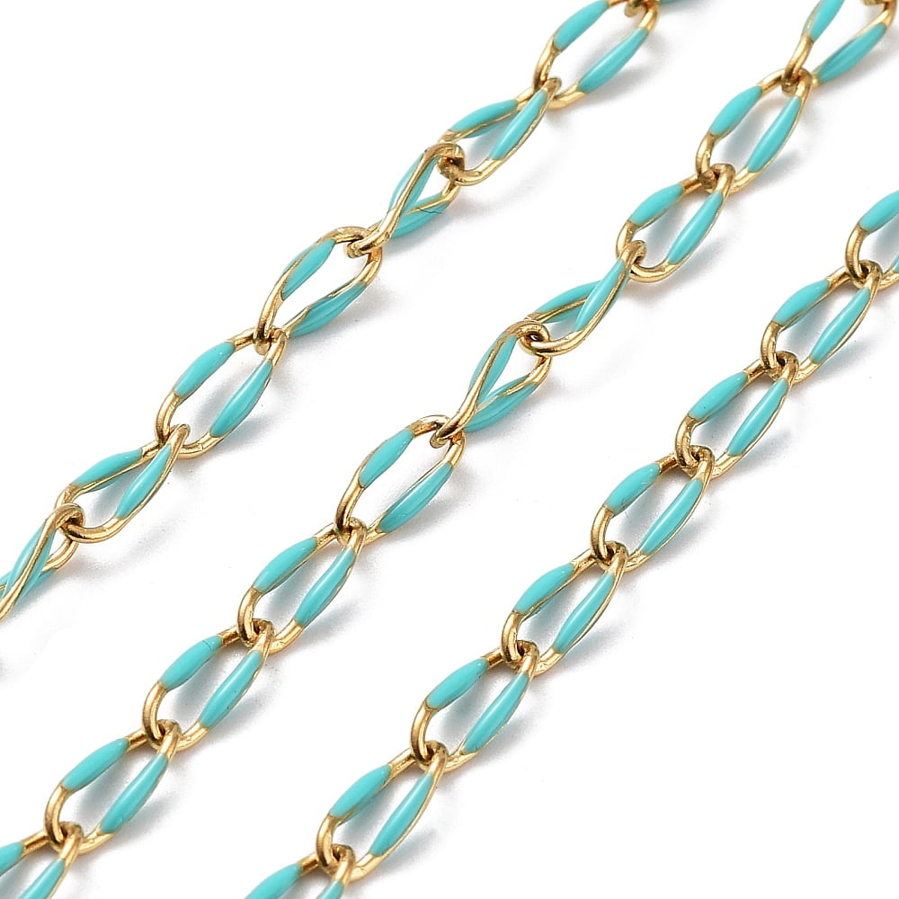Ion Plating(IP) 304 Stainless Steel Enamel Twisted Oval Link Chains ...