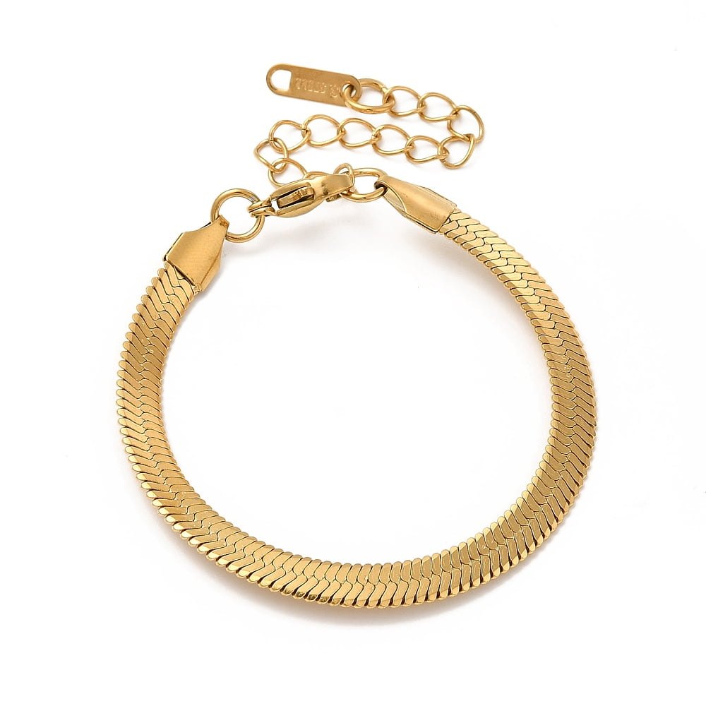 Ion Plating(IP) 304 Stainless Steel Herringbone Chain Bracelet for Men ...