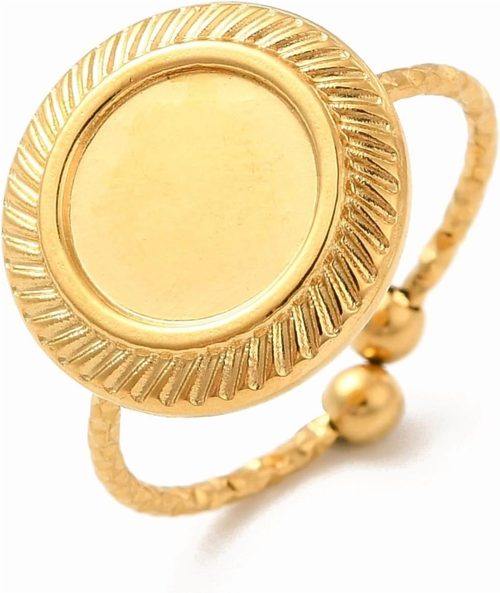 Ion Plating(IP) 304 Stainless Steel Open Cuff Ring Component Ring ...