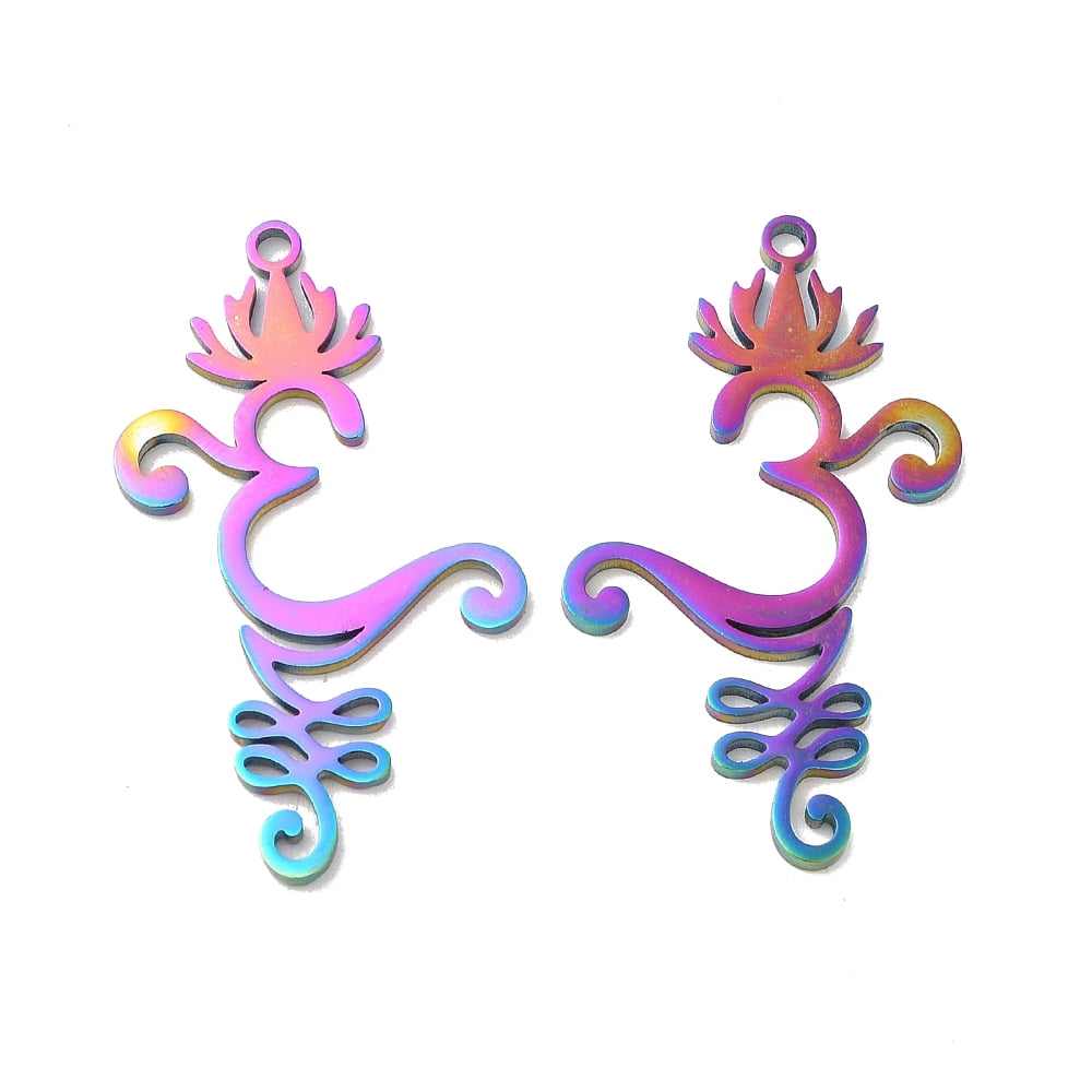 Ion Plating(IP) 304 Stainless Steel Pendants Ohm/Aum with Lotus Charm ...
