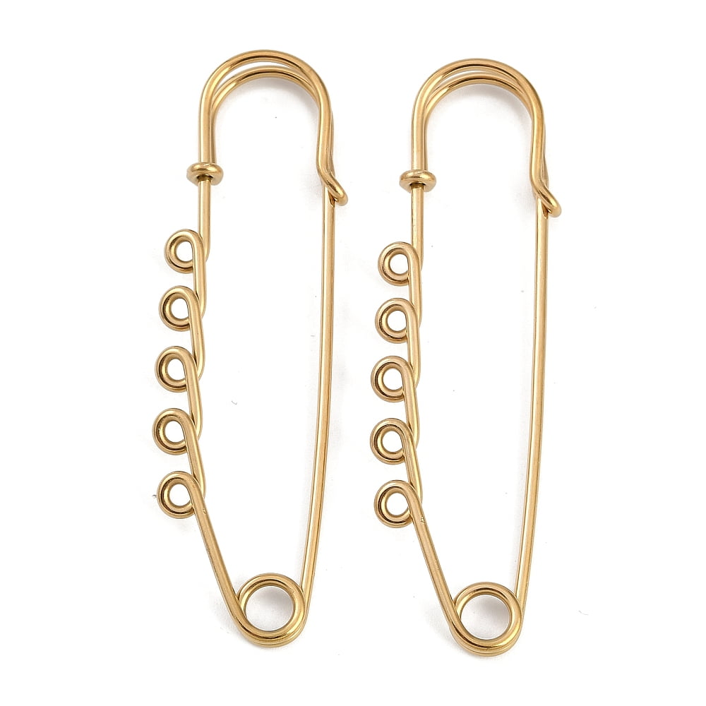 Ion Plating(IP) 304 Stainless Steel Safety Pins Brooch Findings Kilt ...