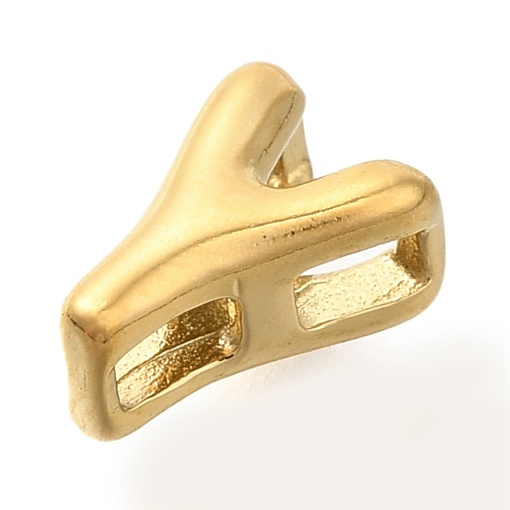 Ion Plating(IP) 304 Stainless Steel Slide Charms Real 14K golden Plated ...