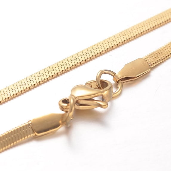 Ion Plating(IP) 304 Stainless Steel Snake Chain Necklaces with Lobster ...