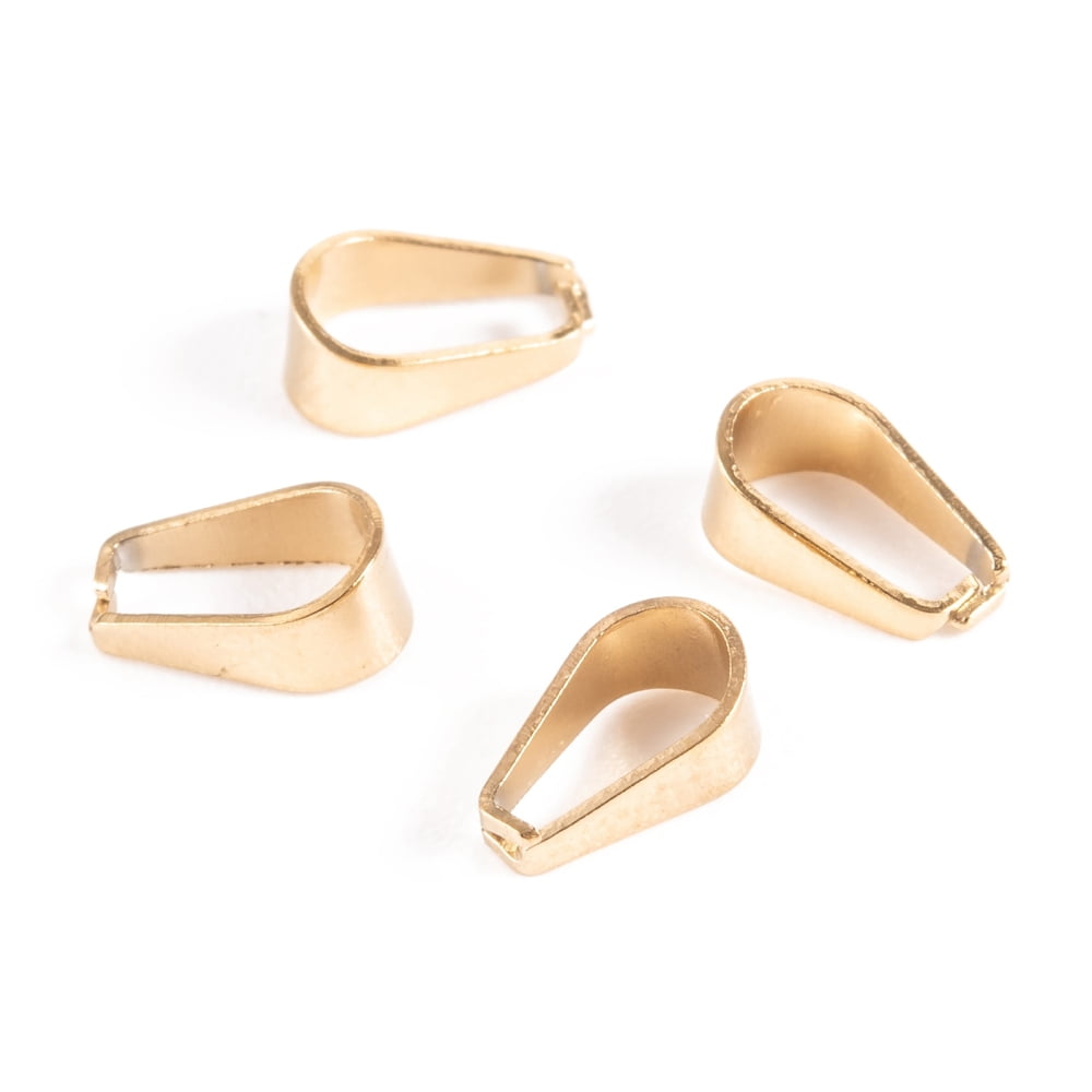 Ion Plating(IP) 304 Stainless Steel Snap on Bails Golden 7x4x3mm Inner ...
