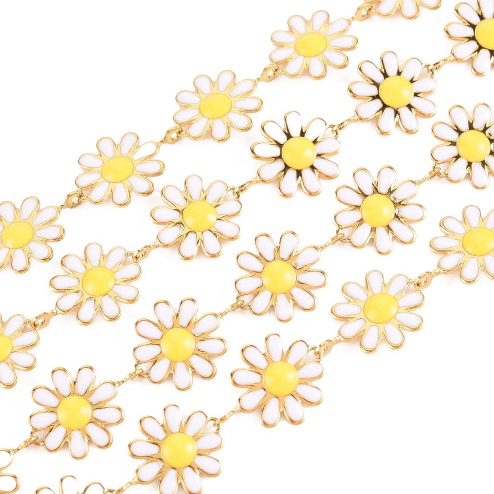 Ion Plating(IP) 304 Stainless Steel Sunflower Link Chains with Enamel ...