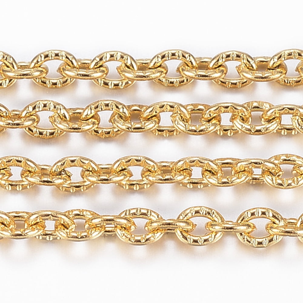 Ion Plating(IP) 304 Stainless Steel Textured Cable Chains with Spool ...