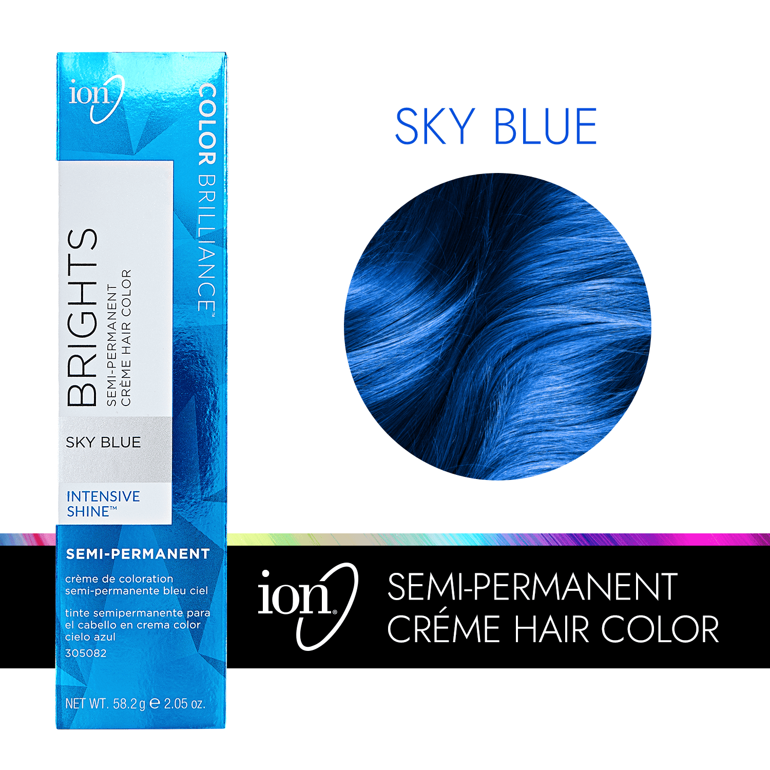Ion Sky Blue Semi Permanent Hair Color Sky Blue - Walmart.com