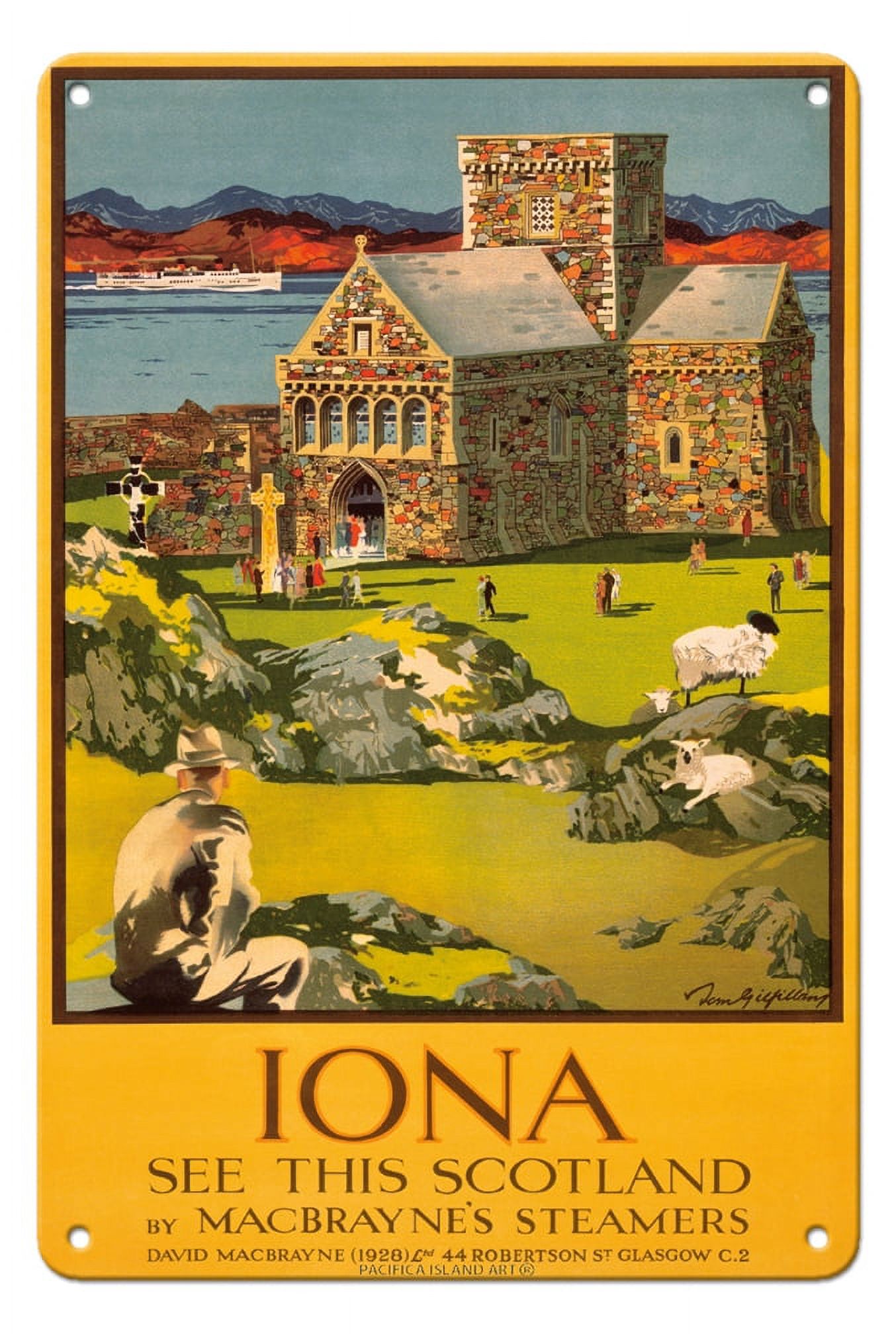 Iona - See this Scotland by MacBraynes Steamers - Celtic Cross at Iona ...