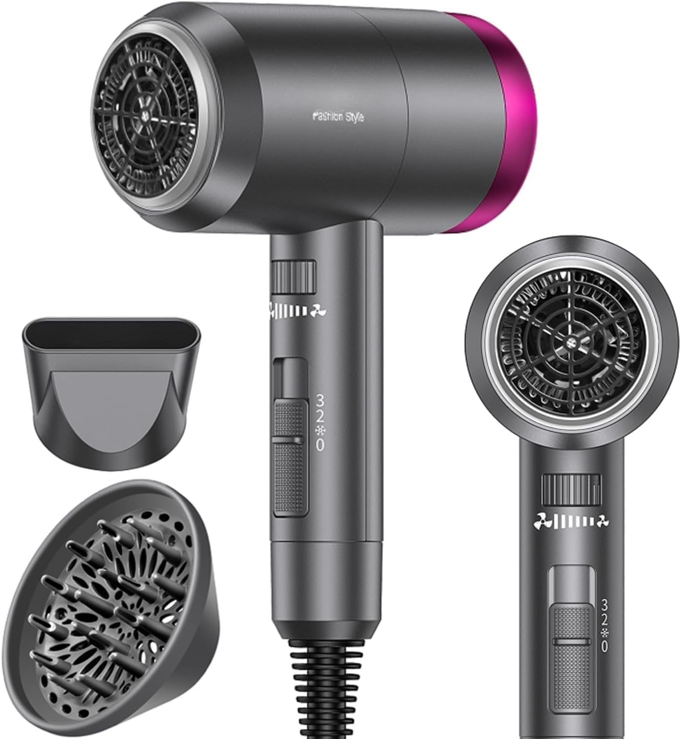 Ionic Blow Dryer 1600W, Portable Lightweight Fast Drying Negative ...