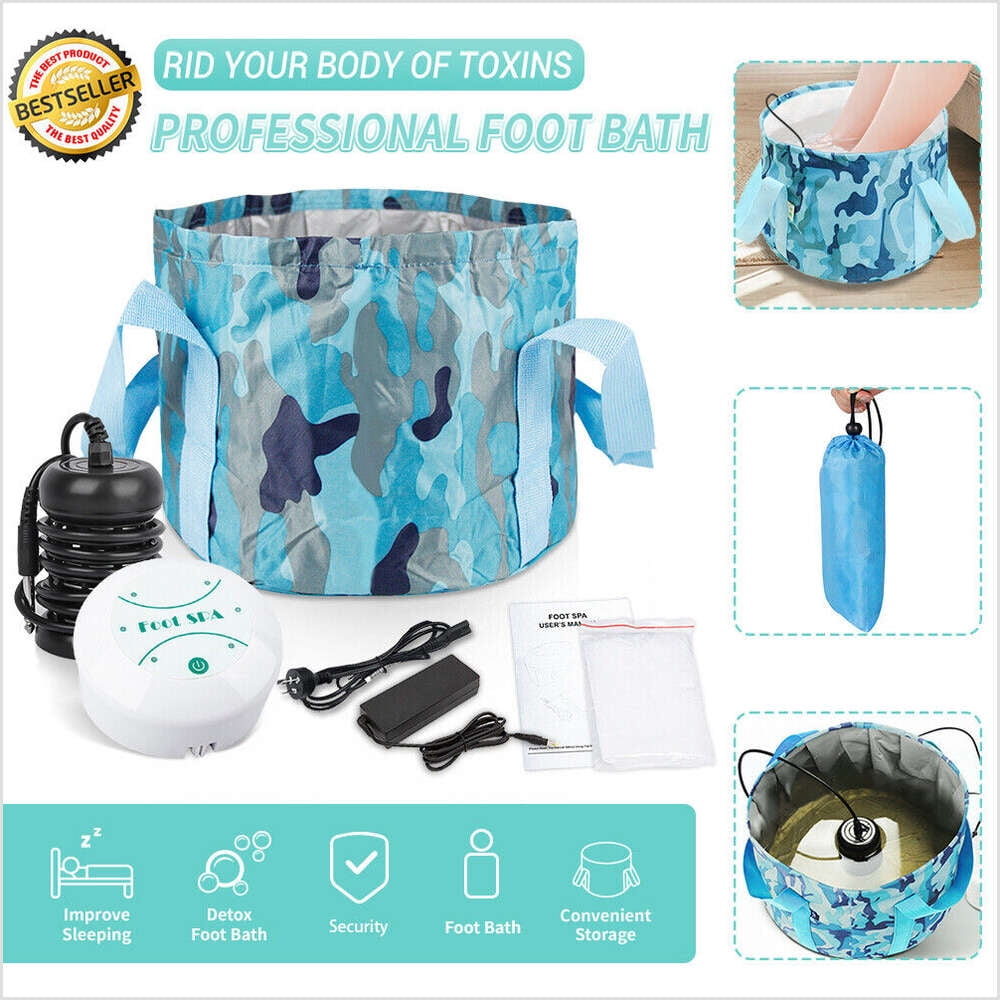Ionic Detox Foot Bath SPA Cleanse MACchinne + Foldable Feet Basin ...