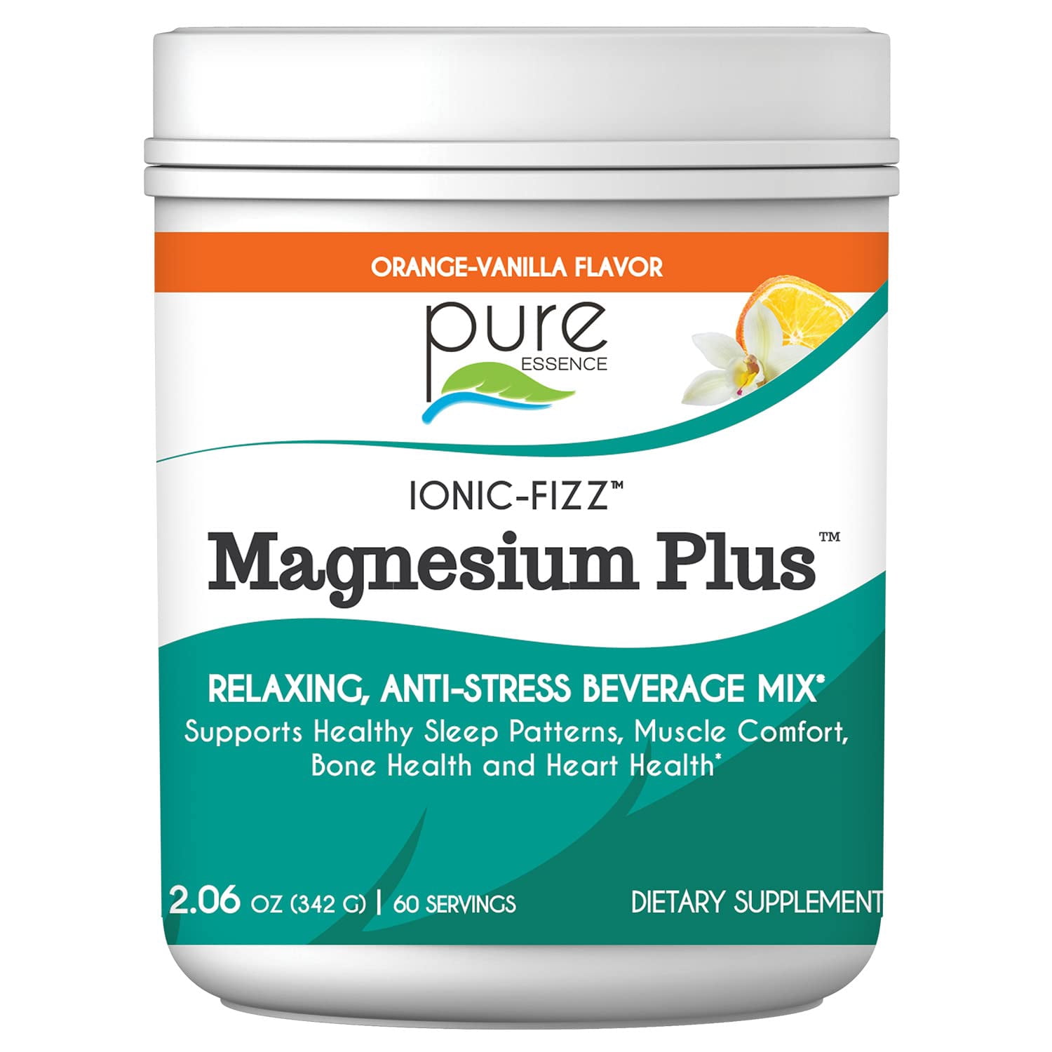 Pure Essence Ionic Fizz Magnesium Plus - Sleep Aid & Anti-Stress Powder ...