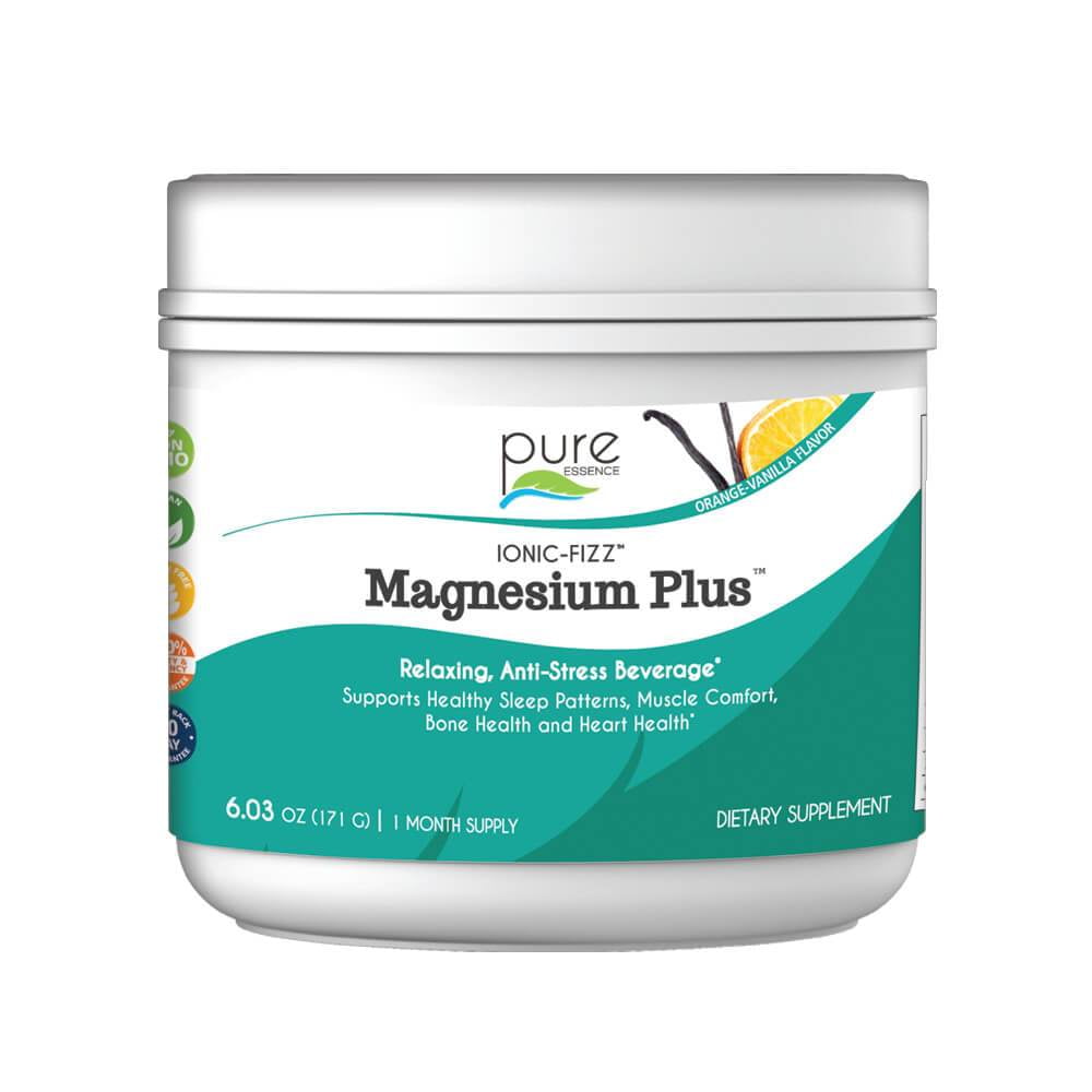 Pure Essence Ionic Fizz Magnesium Plus, Calming Powder for Adults ...