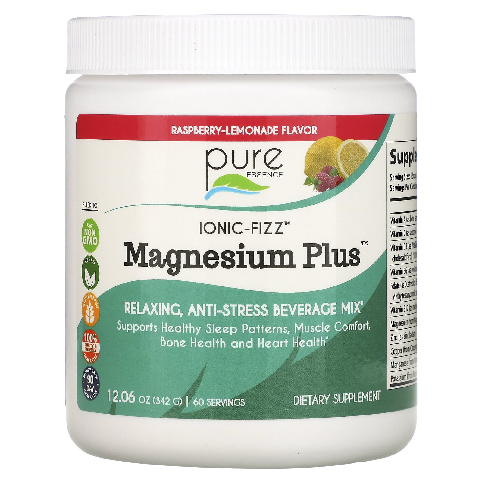 Pure Essence Ionic Fizz Magnesium Plus, Natural Sleep Aid Powder ...