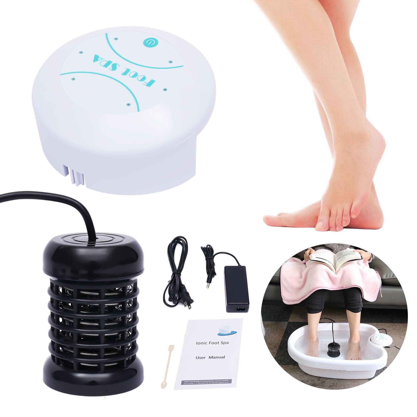 QiQiBaby Ionic Foot Detox Machine, 30-Min Foot Bath Spa with Negative ...