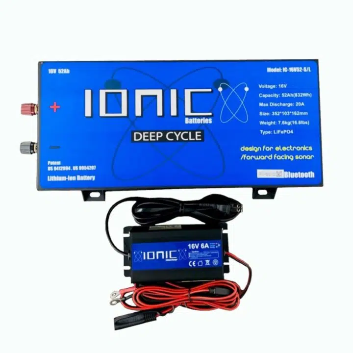 Ionic Lithium 16V 52Ah | Marine Electronics/Sonar LiFePO4 Battery ...