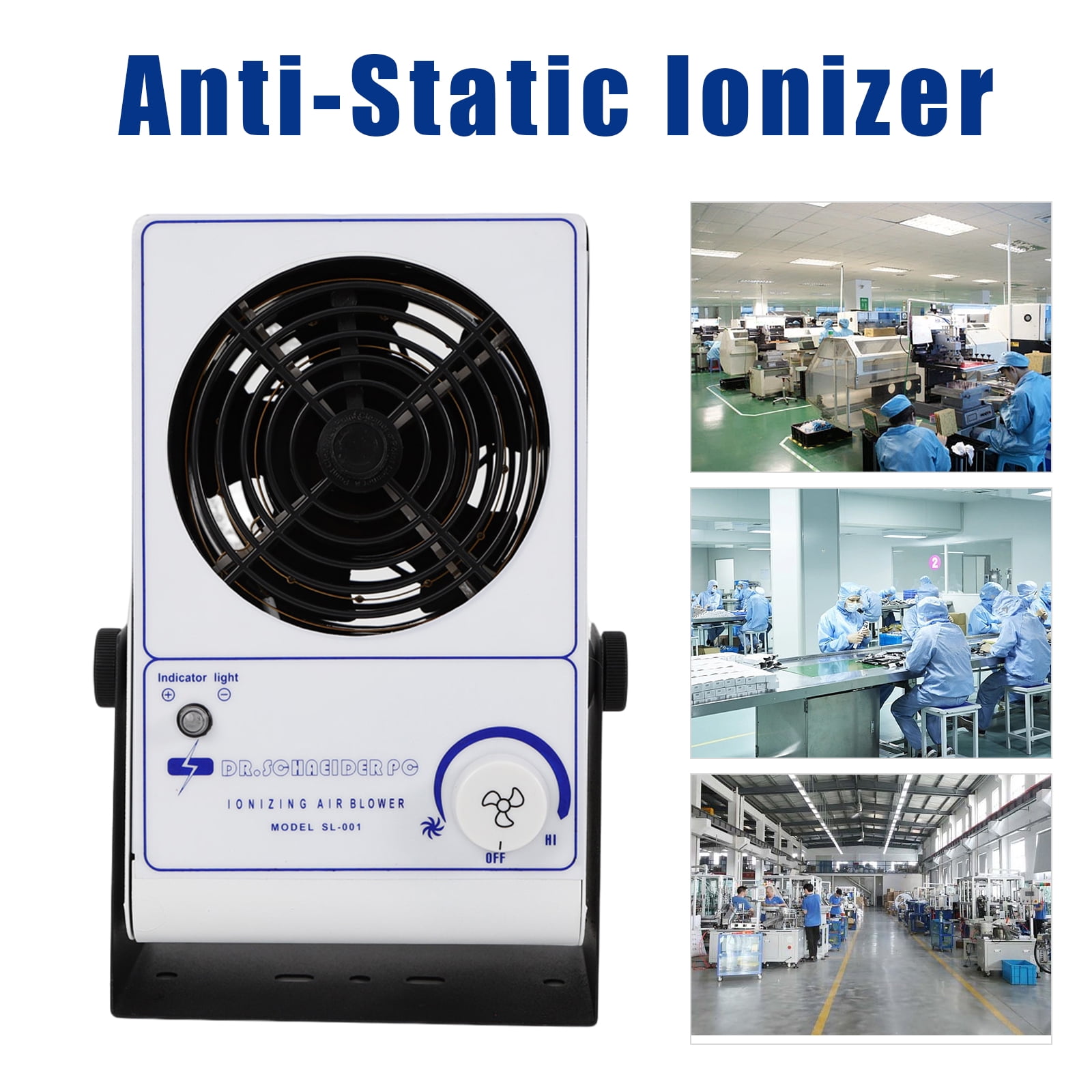 Ionizing Air Blower Fan Ion Anti-Static Elimination Discharge ESD ...