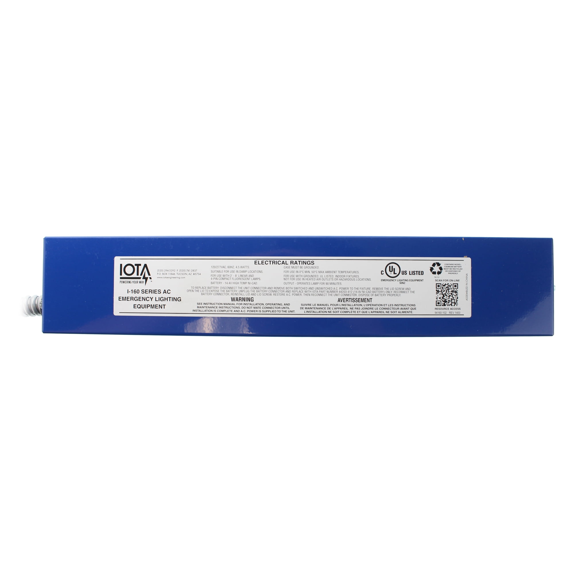 Iota I-160 - Emergency Backup Battery - 90 min. - Operates Most 2 ft ...
